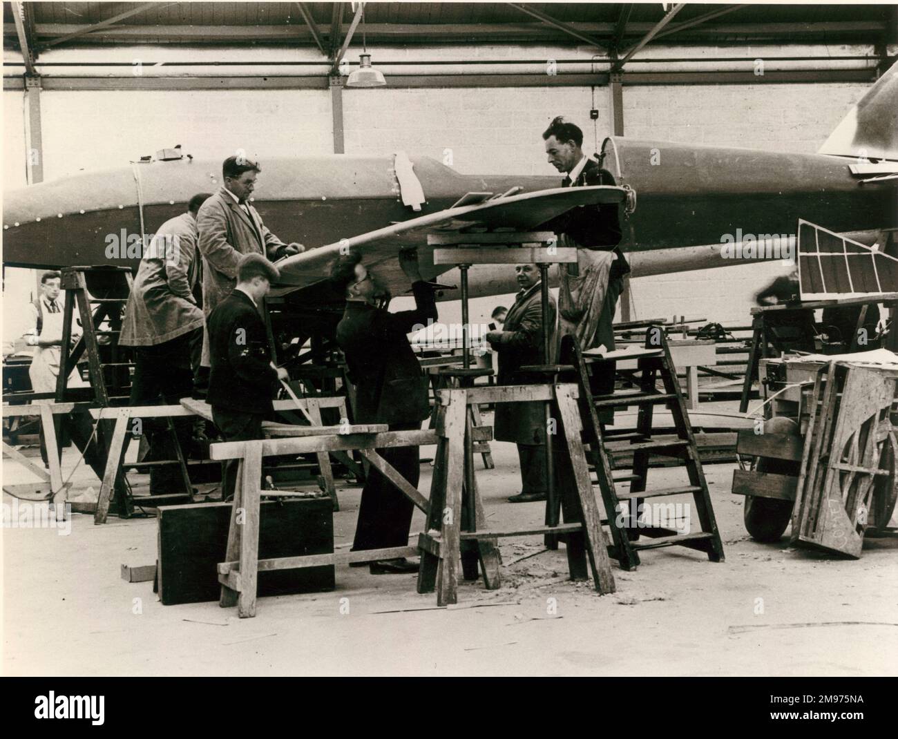de Havilland DH88 Comet Racer under construction at Hatfield Stock ...