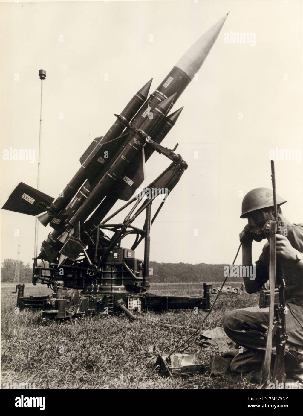 BAC Thunderbird ground-to-air missile ready for launch during British ...