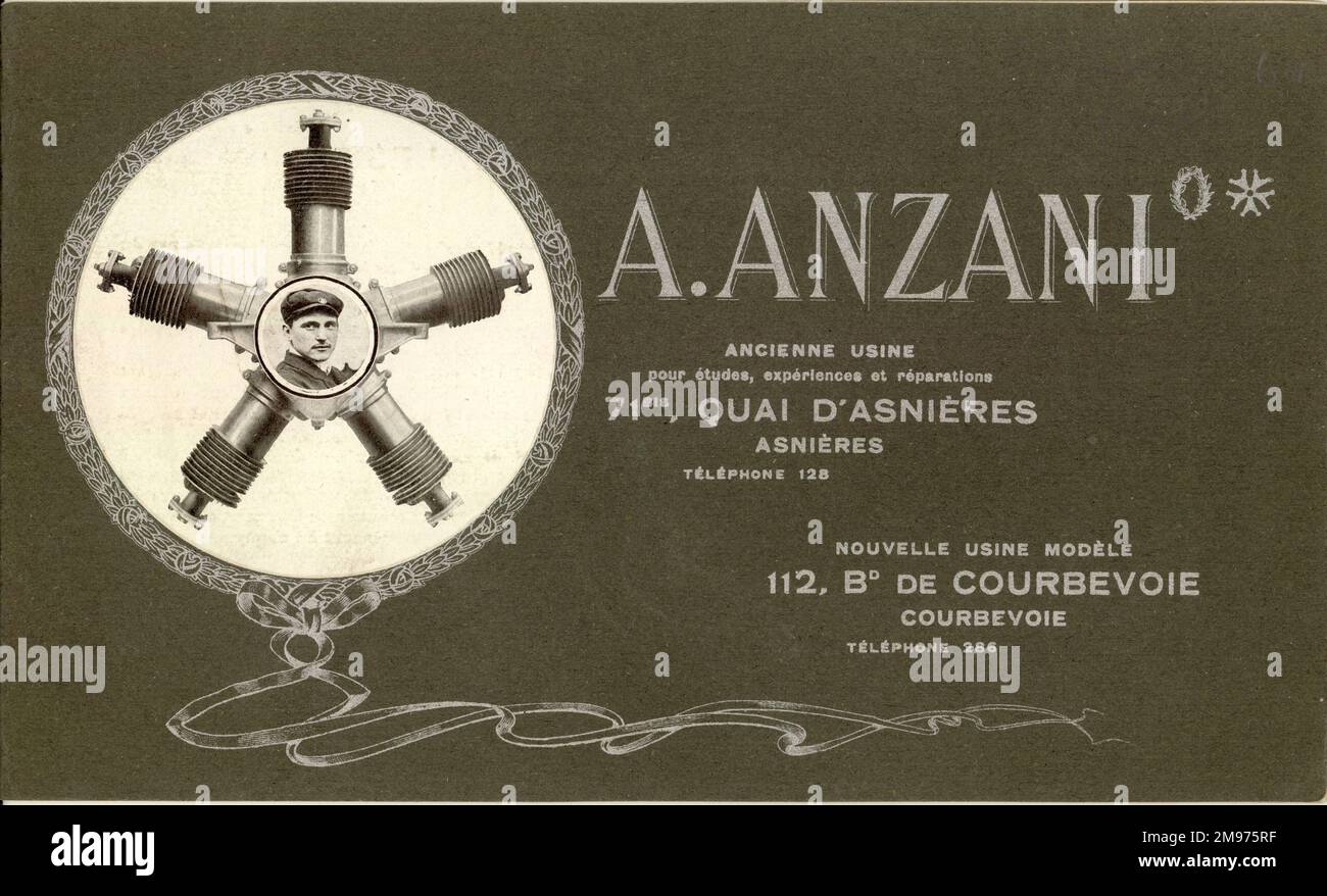 Anzani brochure cover. 1910 Stock Photo - Alamy