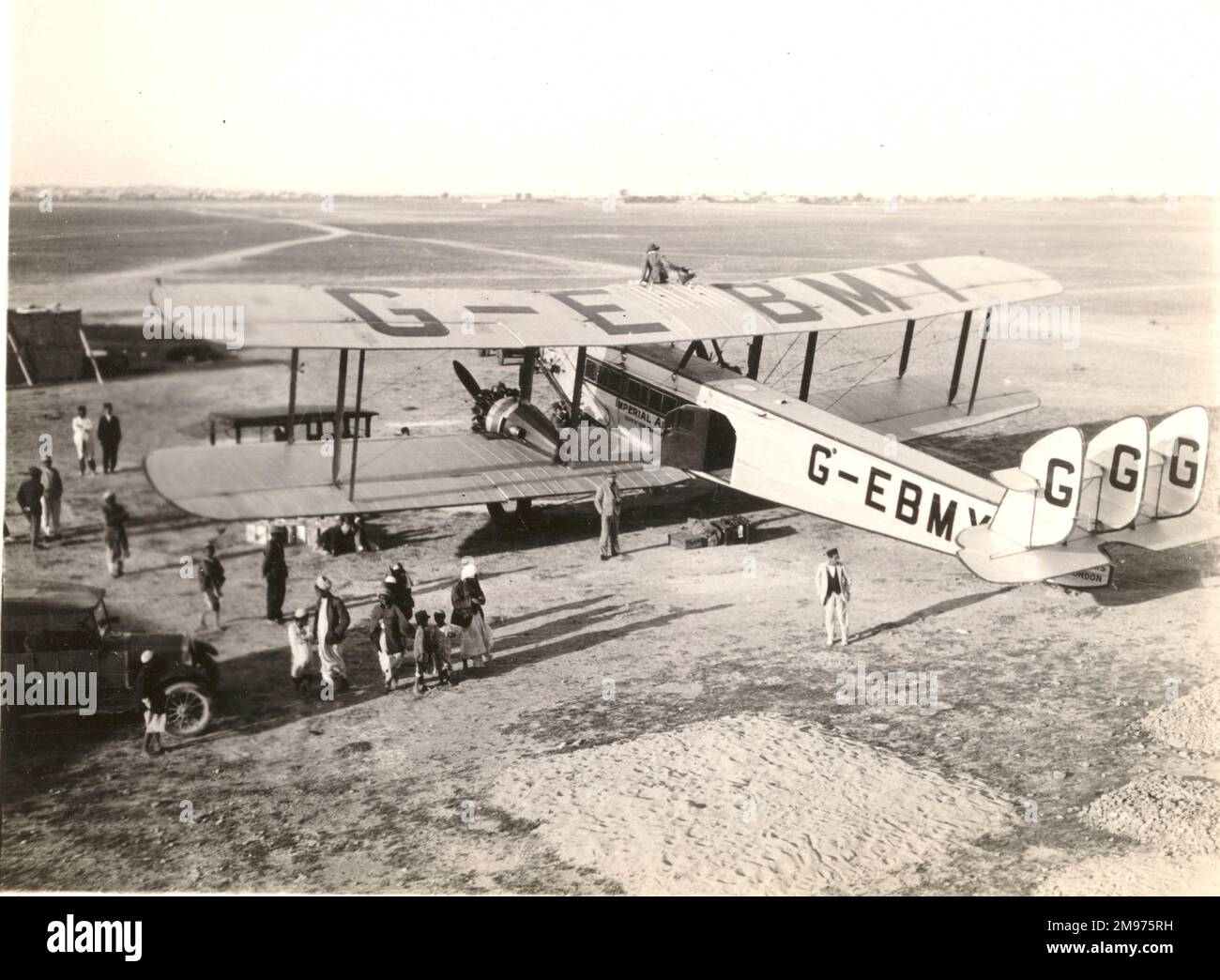 de Havilland DH66 Hercules, G-EBMY, City of Baghdad, refuelling at ...