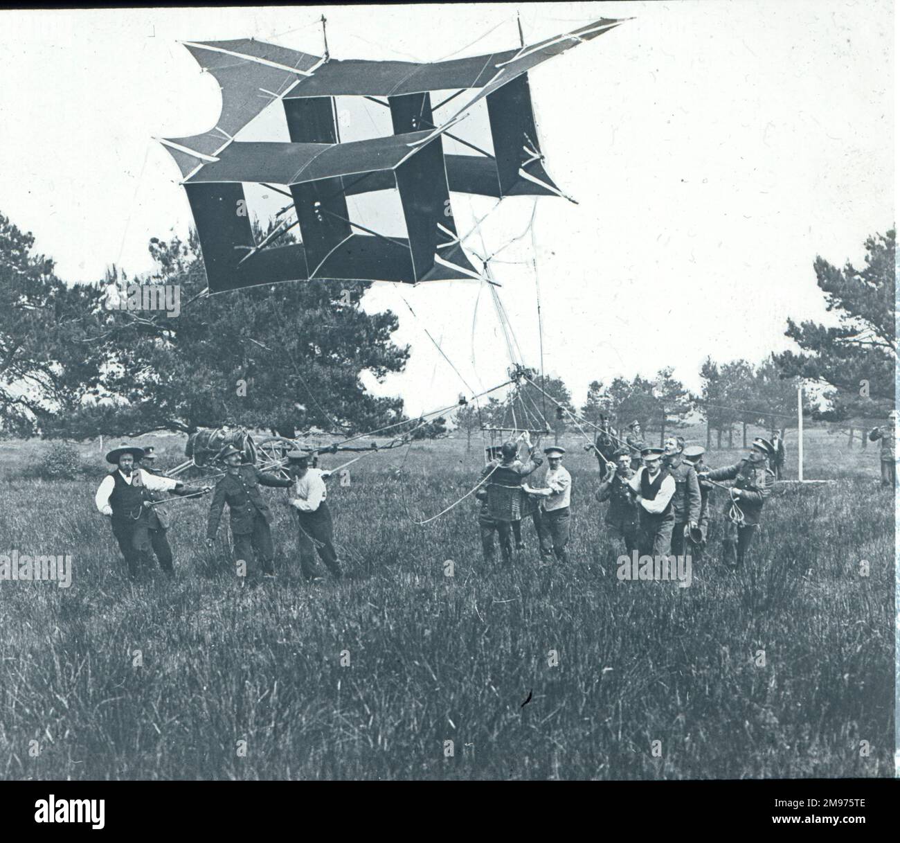 Cody man-carrying kite Stock Photo - Alamy
