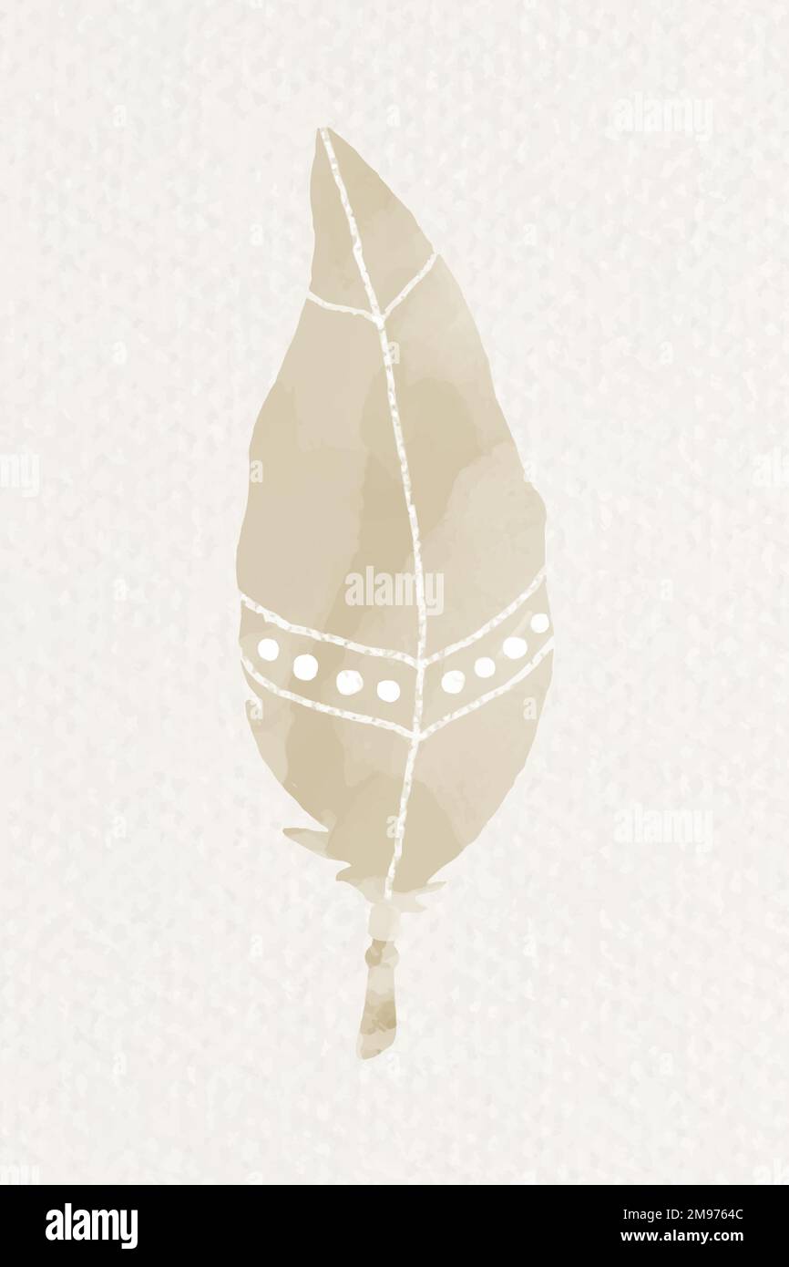 Boho style feather vector Stock Vector Image & Art - Alamy