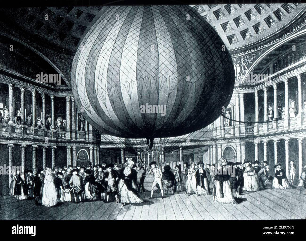 Lunardi’s balloon exhibited at the Pantheon in 1784 Stock Photo - Alamy