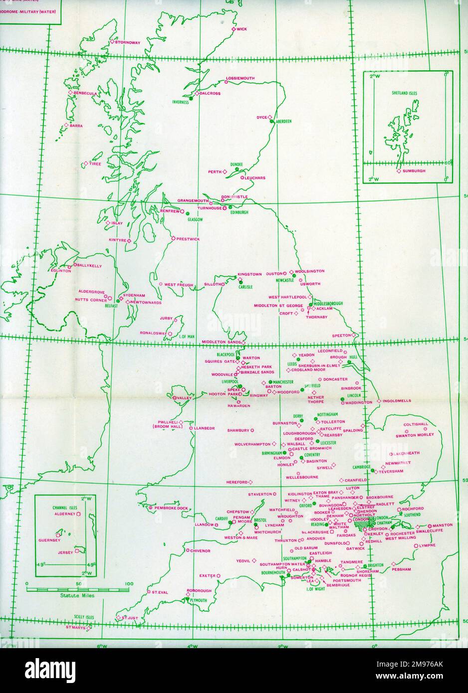 Map of aerodromes listed in the United Kingdom “Air Pilot”. 1 July 1949 ...