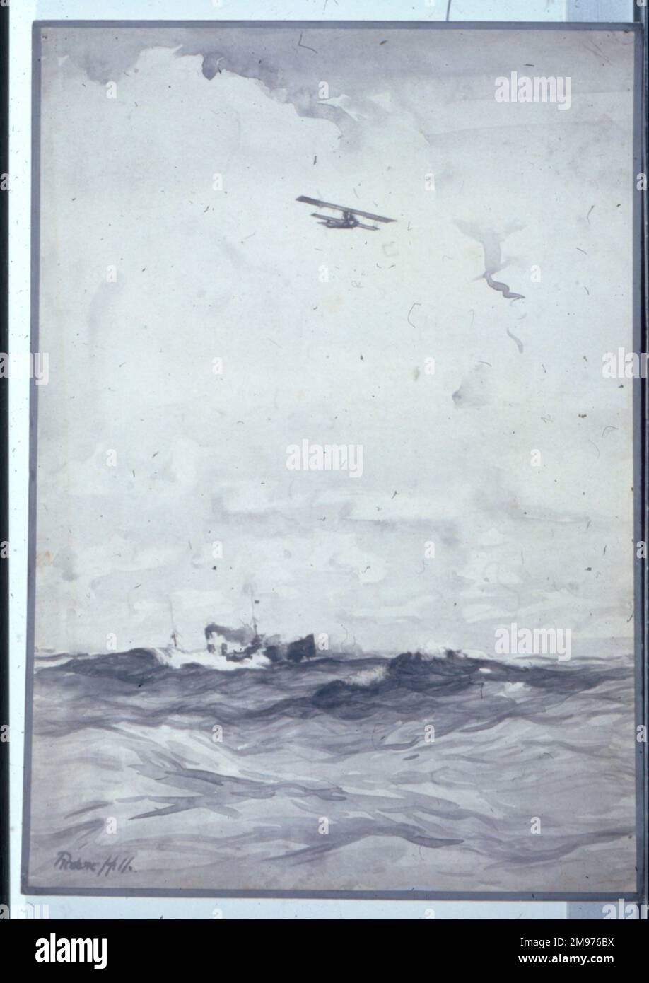 The Atlantic flight as it may be. Original fine pen-and-ink drawing ...