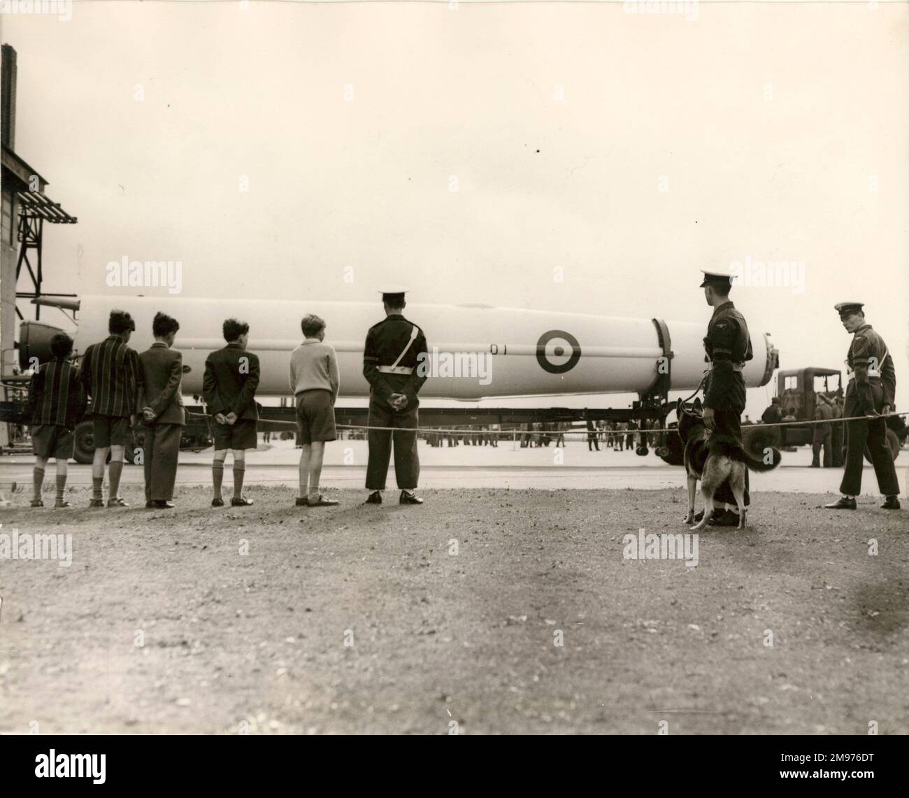 The first Thor missile for the RAF at Feltwell, Norfolk, on 19 ...