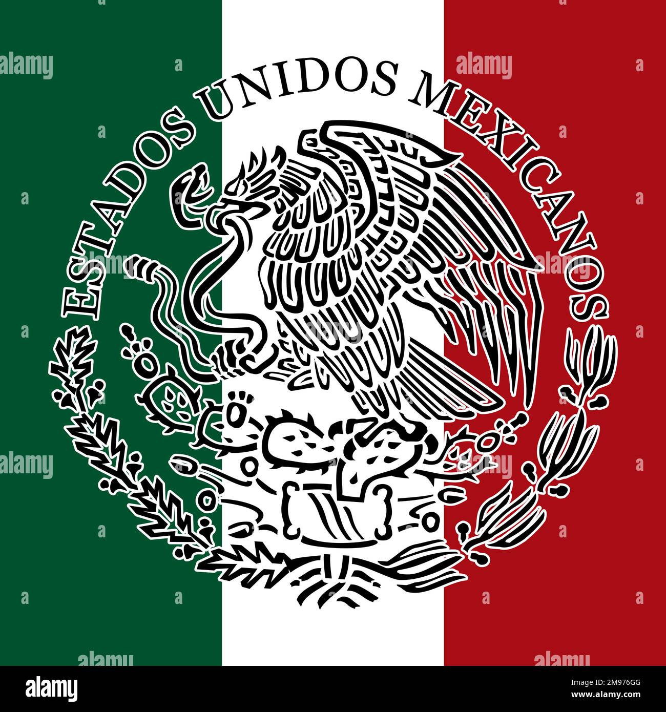 Mexico, official national seal on the mexican flag, vector illustration Stock Vector Image & Art ...