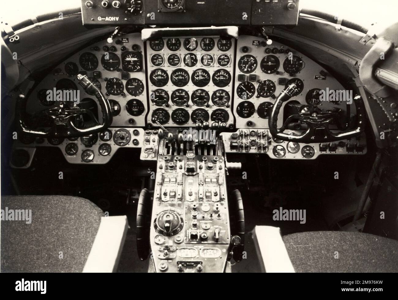 Cockpit of Vickers Viscount 802, G-AOHV of British Air Ferries Stock ...