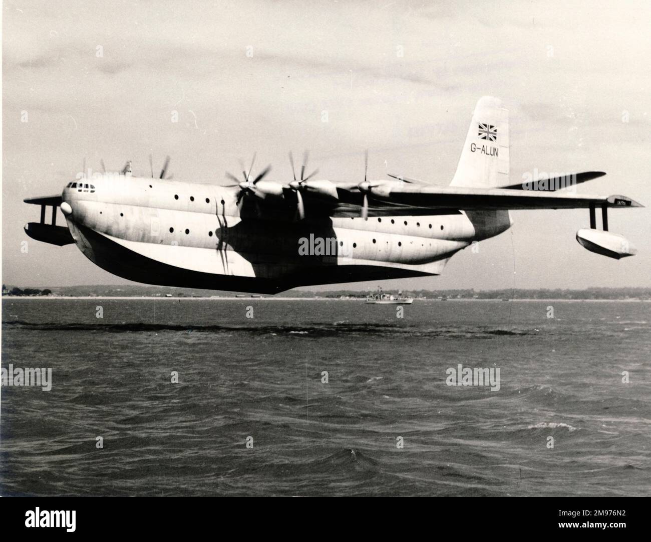 Saunders-Roe SR45 Princess, G-ALUN, off Cowes during early trials ...
