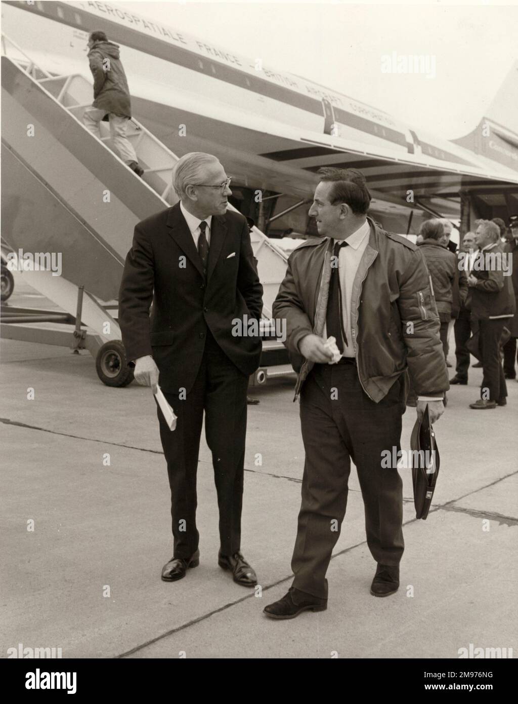 From left: Freddie Page and Brian Trubshaw alongside a prototype ...
