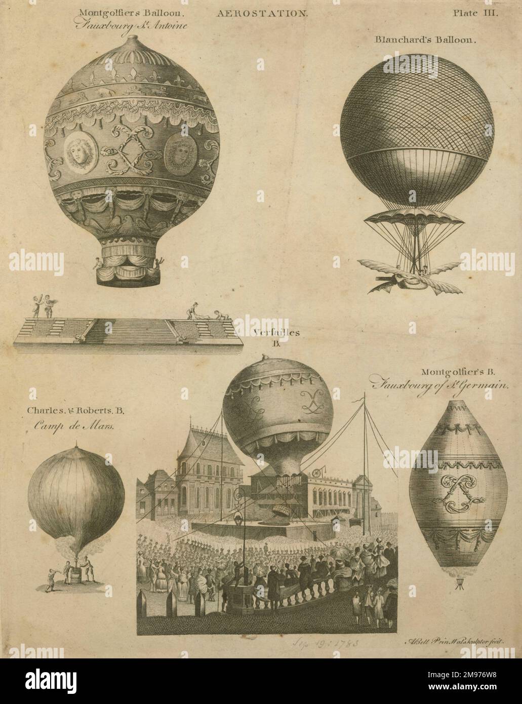 Plate showing a number of different balloons Stock Photo - Alamy