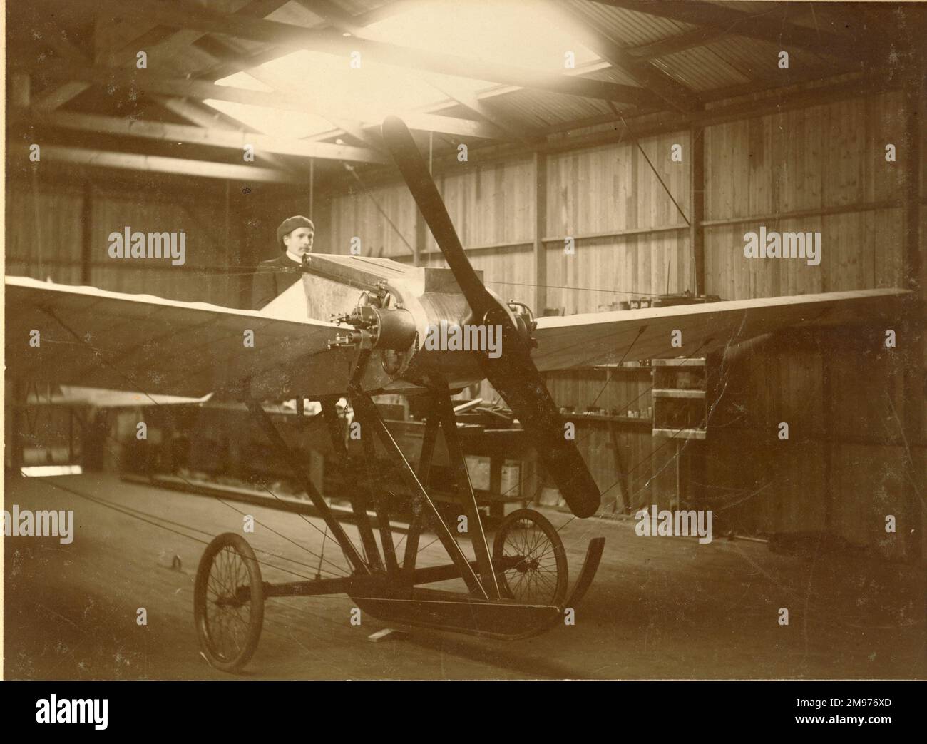 Robert H. Barnwell at Stirling in 1910 in the cockpit of the fourth ...
