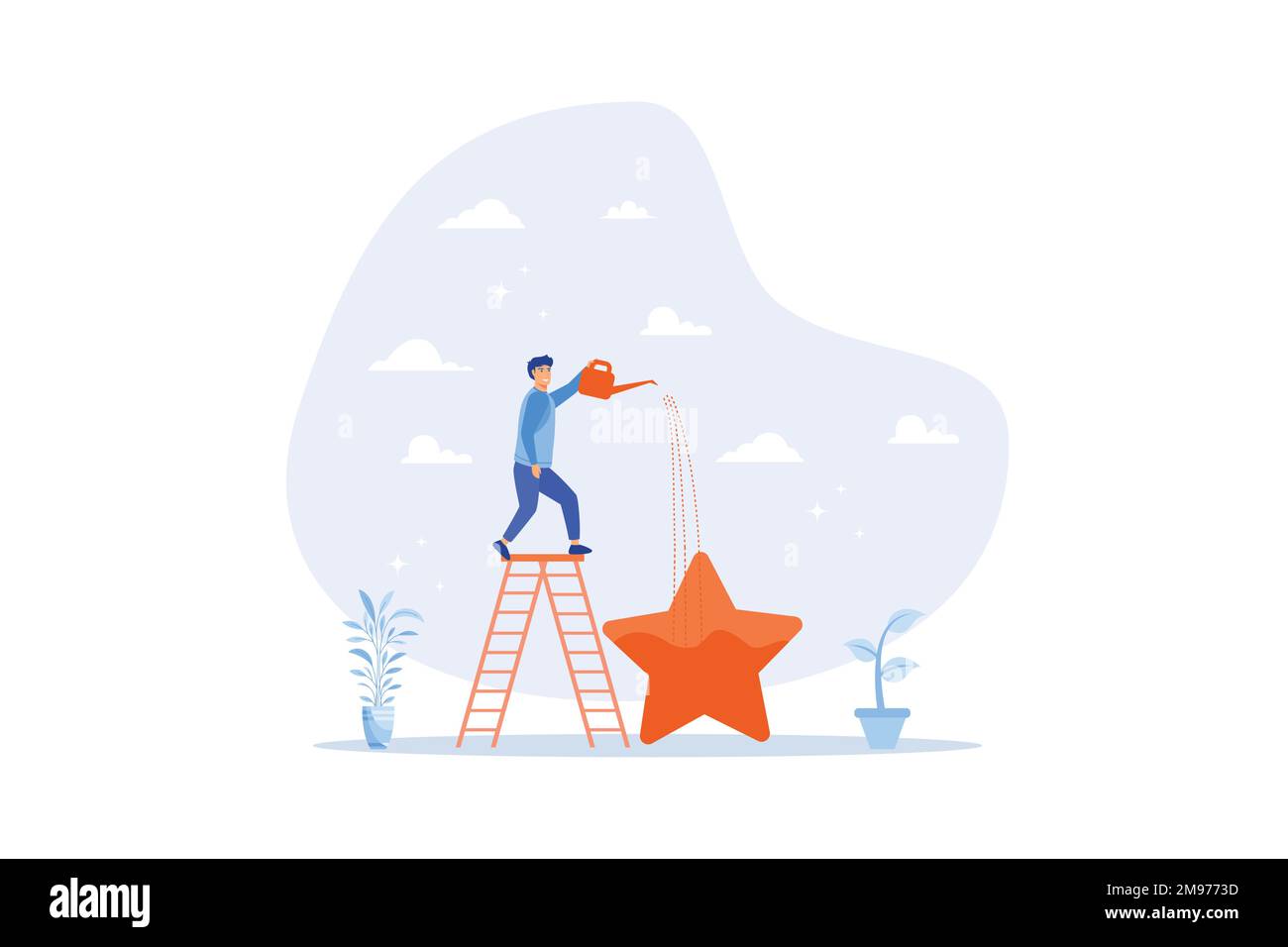 Ambition or motivation to success or being excellence, aspiration and ...