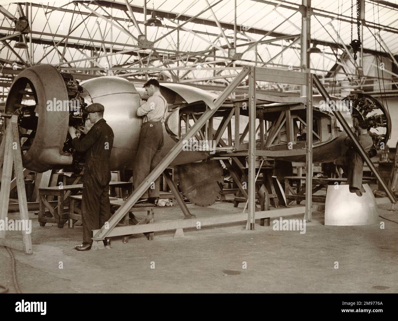 “An engine jig for assembling engine and controls in the Handley page ...