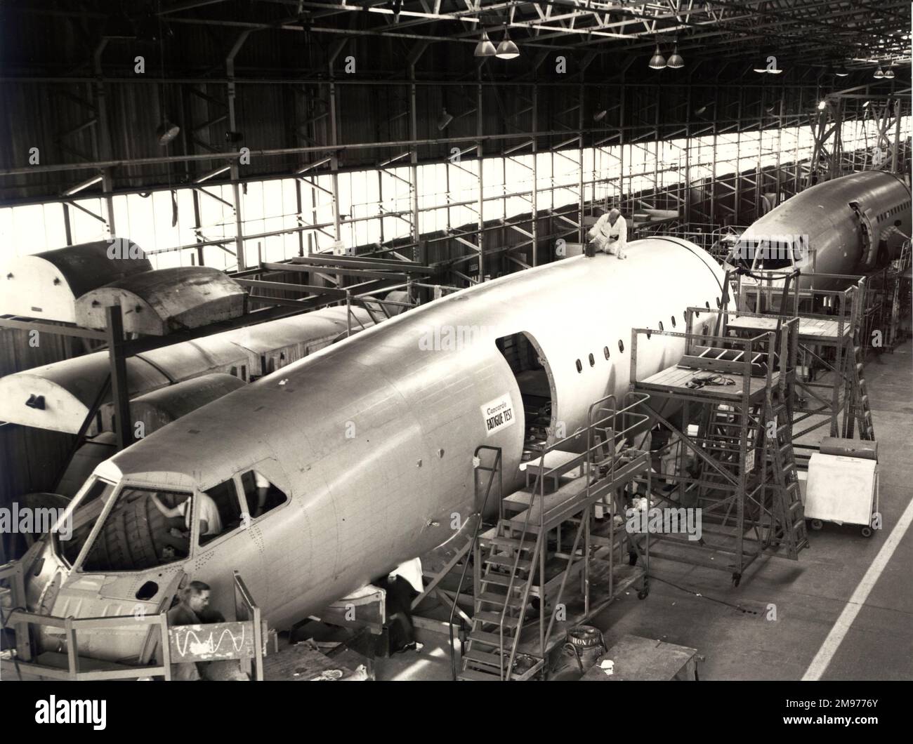 Concorde nose and forward fuselage production at Weybridge Stock Photo ...