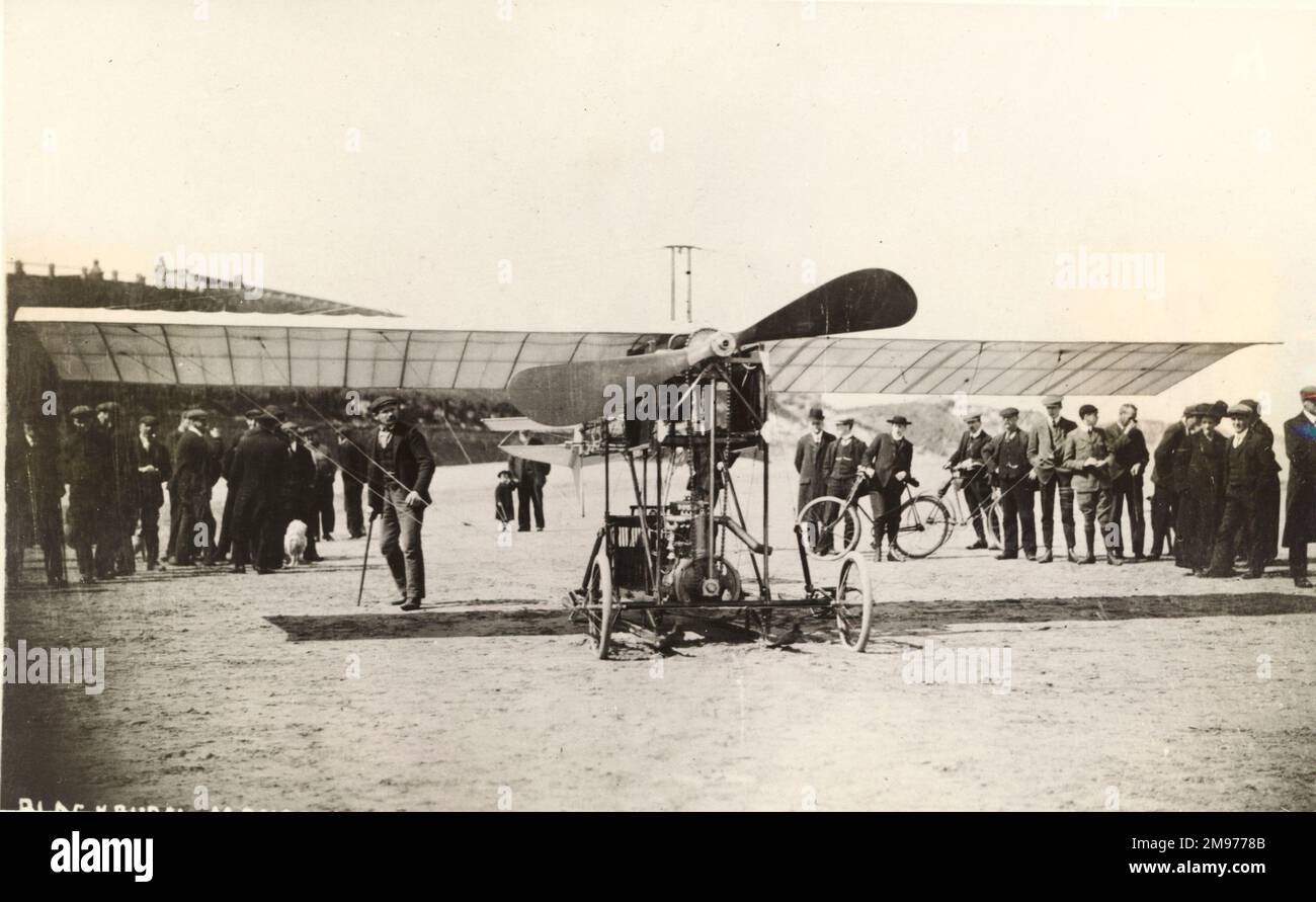 Front view of the First Blackburn Monoplane on the sands at Marske in ...
