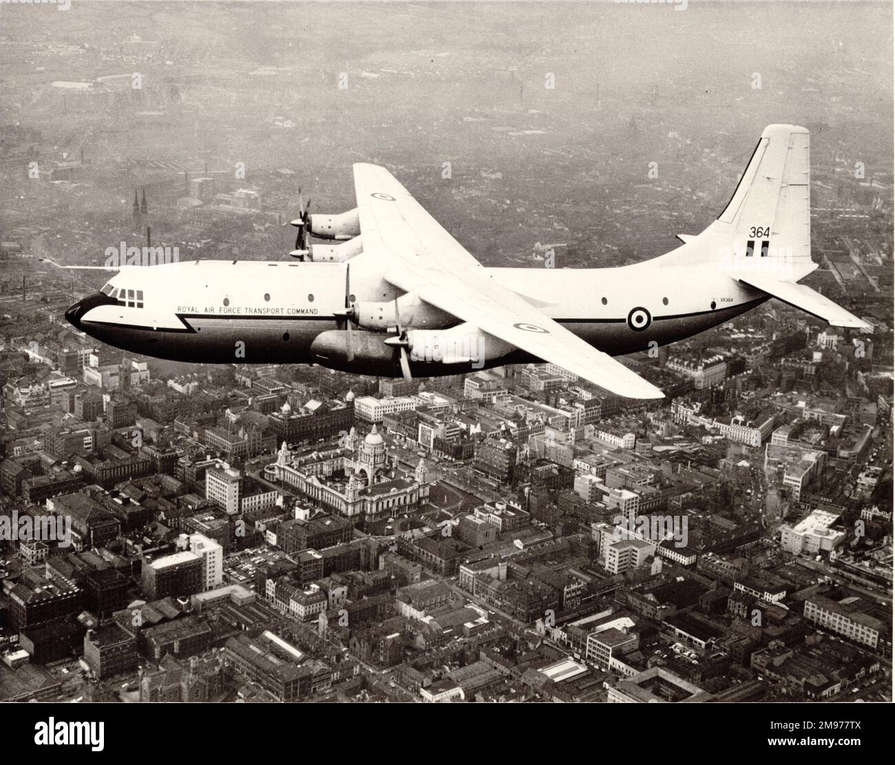 Short SC-5 Belfast, XR364, Pallus, flying over Belfast in September ...