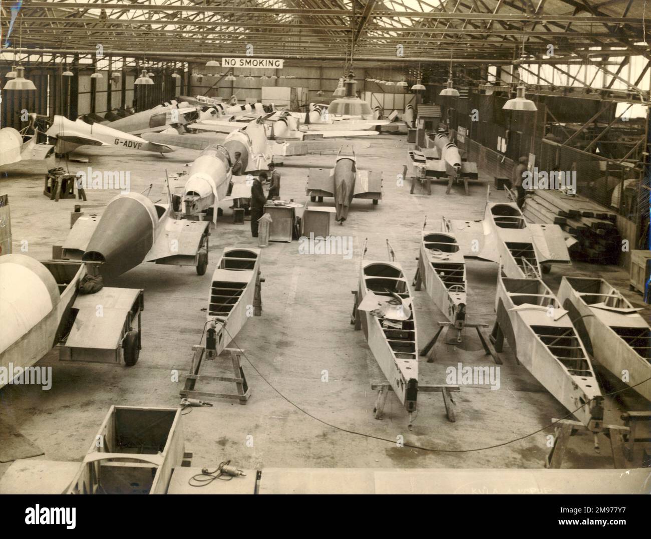Miles construction, Phillips and Powys fuselage shop. 1935 Stock Photo ...
