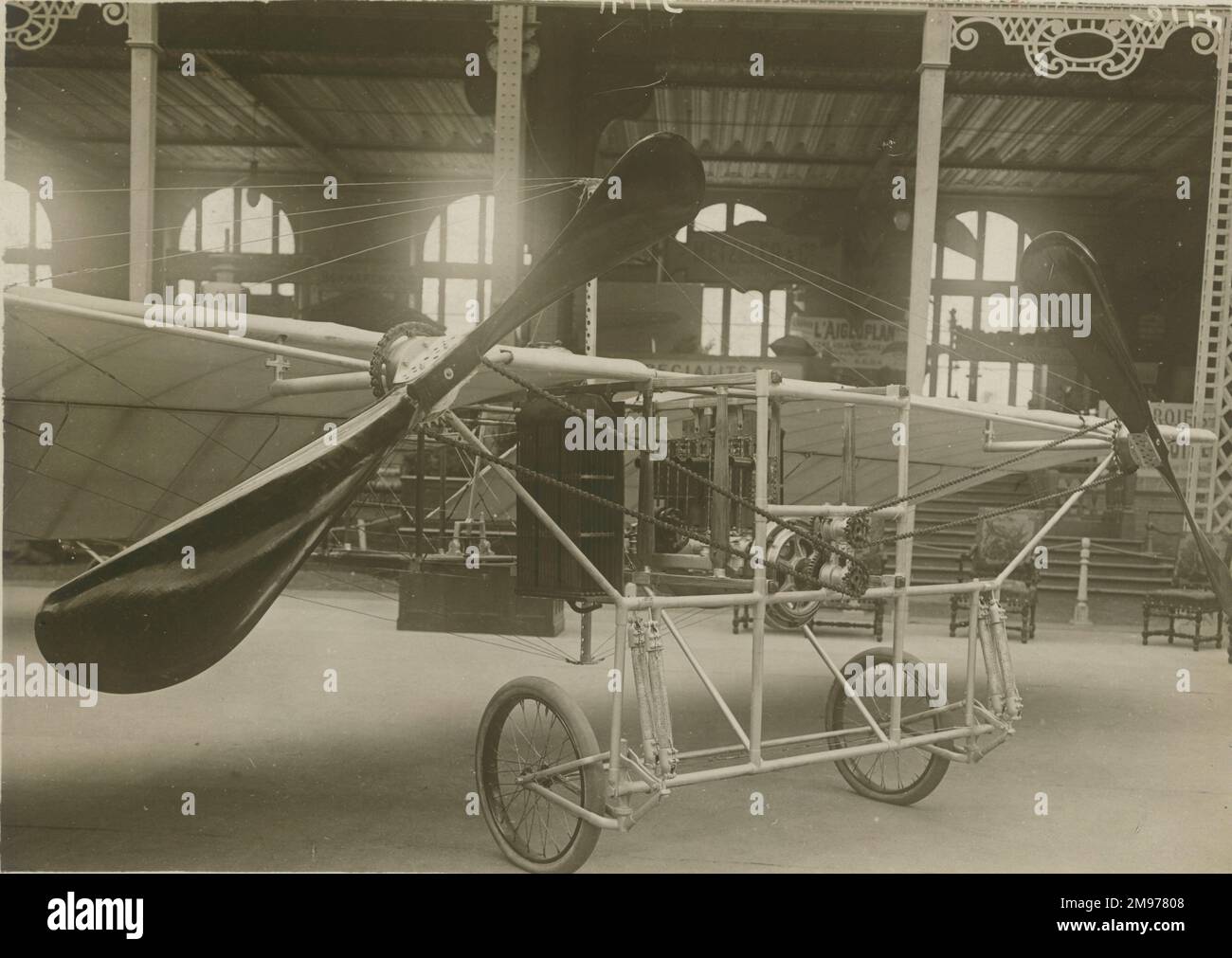 Lioré aeroplane fitted with a 50hp Buchet engine at the Salon ...