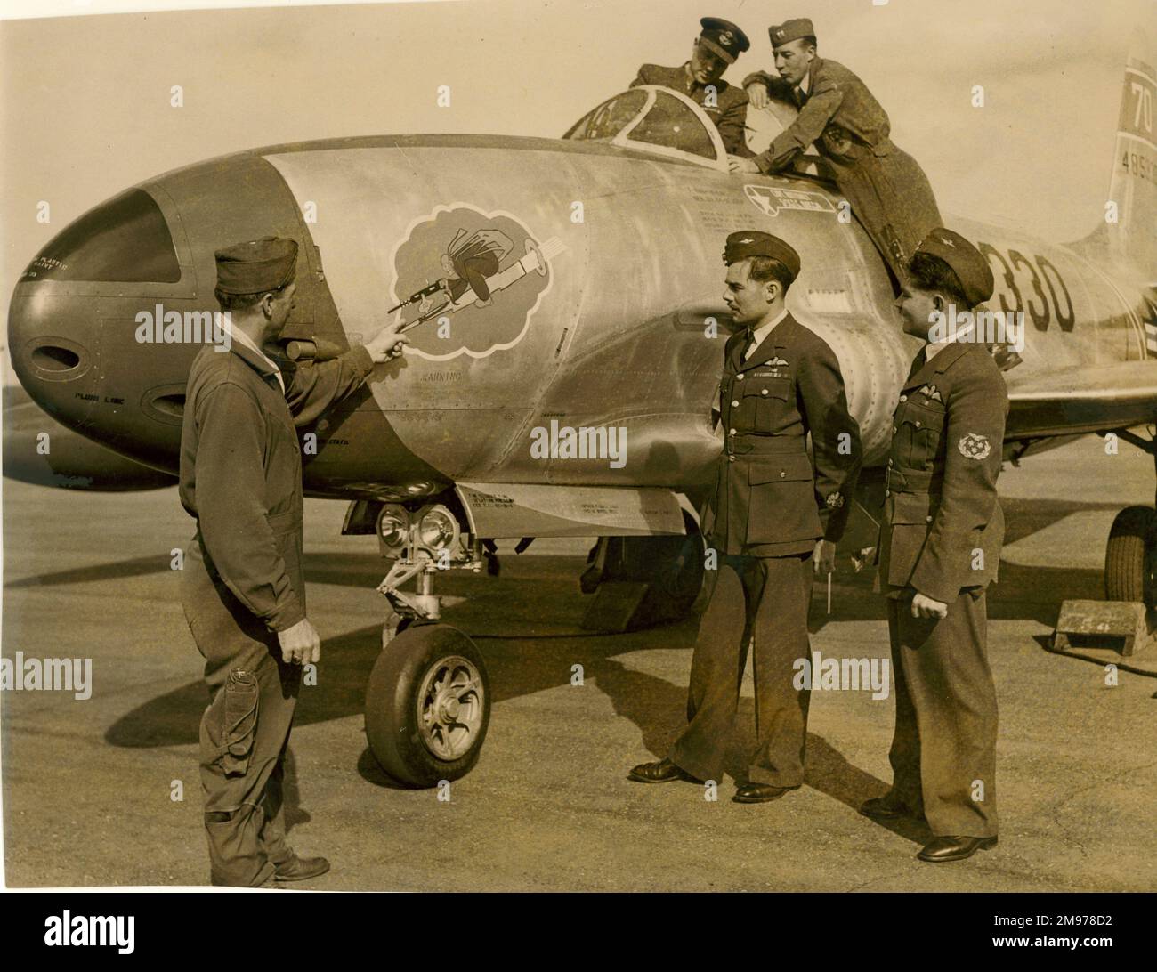 Lockheed P-80A-5-LO Shooting Star, 44-8533?, during a visit to RAF ...