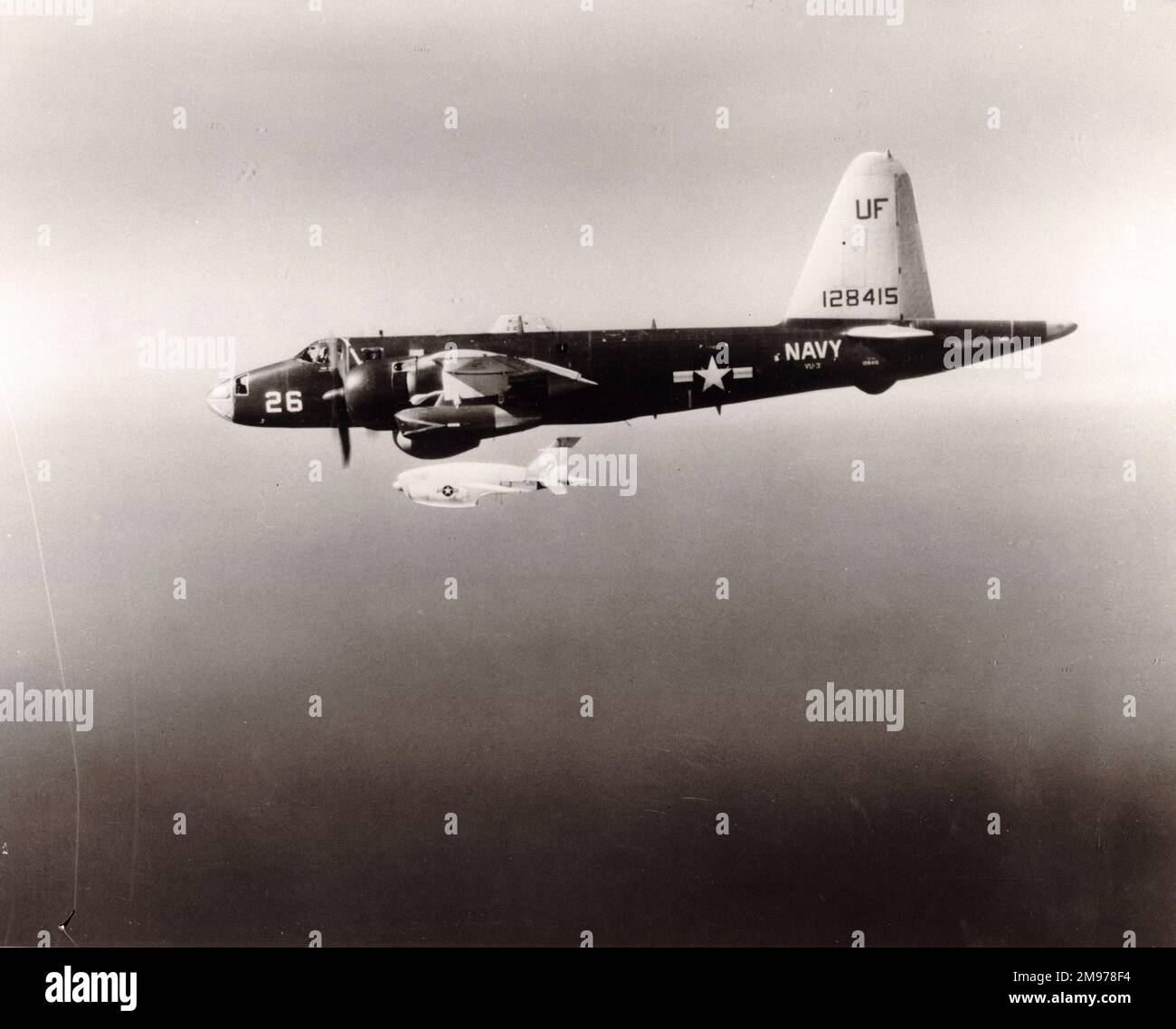 Lockheed P2V-6B Neptune, 128415, launching a Petrel ASM Stock Photo - Alamy