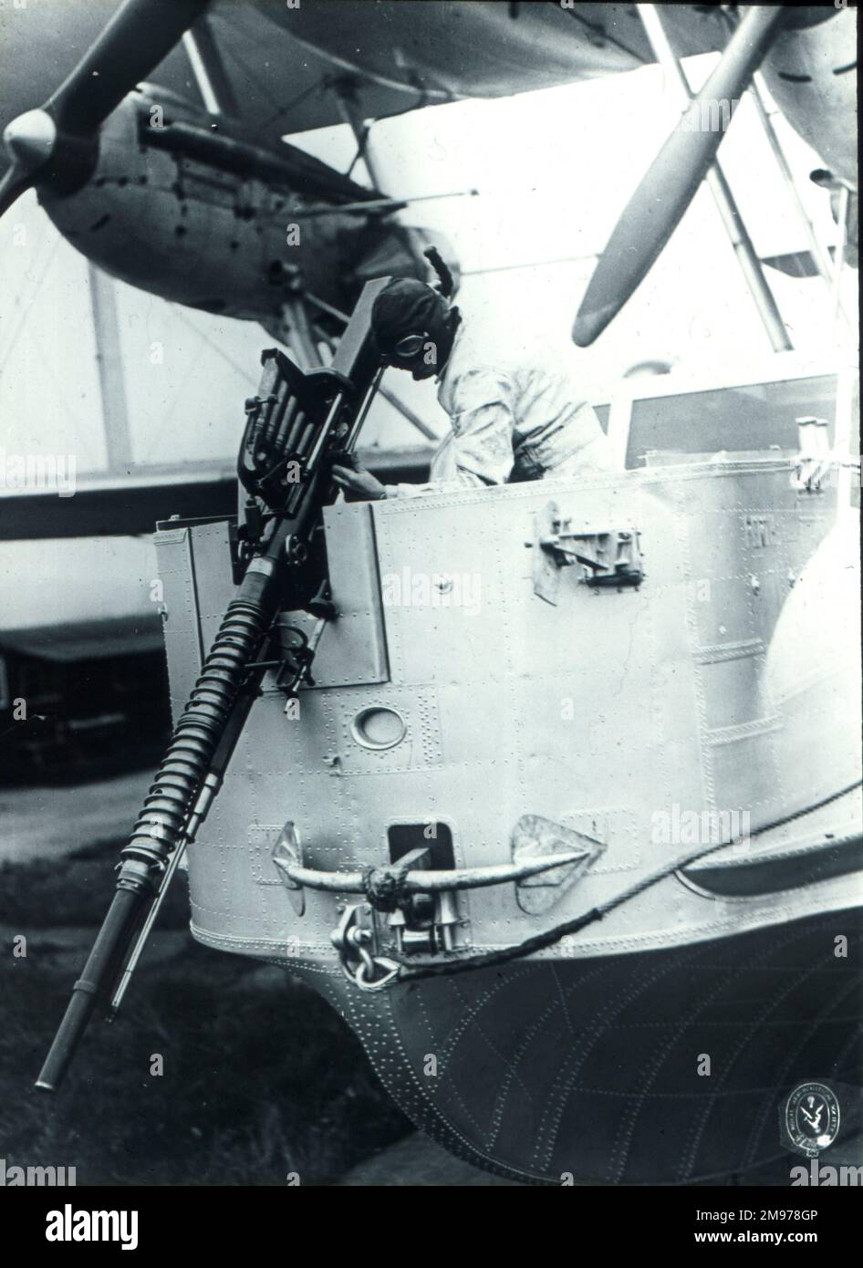 The 37mm COW gun in the bow of the Blackburn RB3A Perth Stock Photo - Alamy