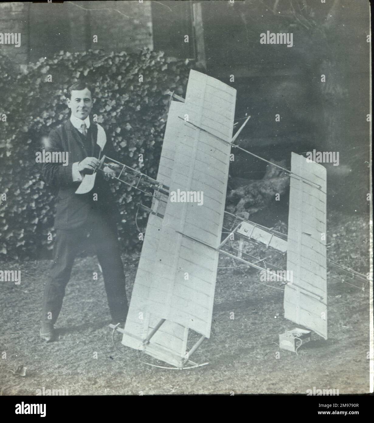 Alliott Verdon Roe, 1877-1958, with a model aircraft Stock Photo - Alamy