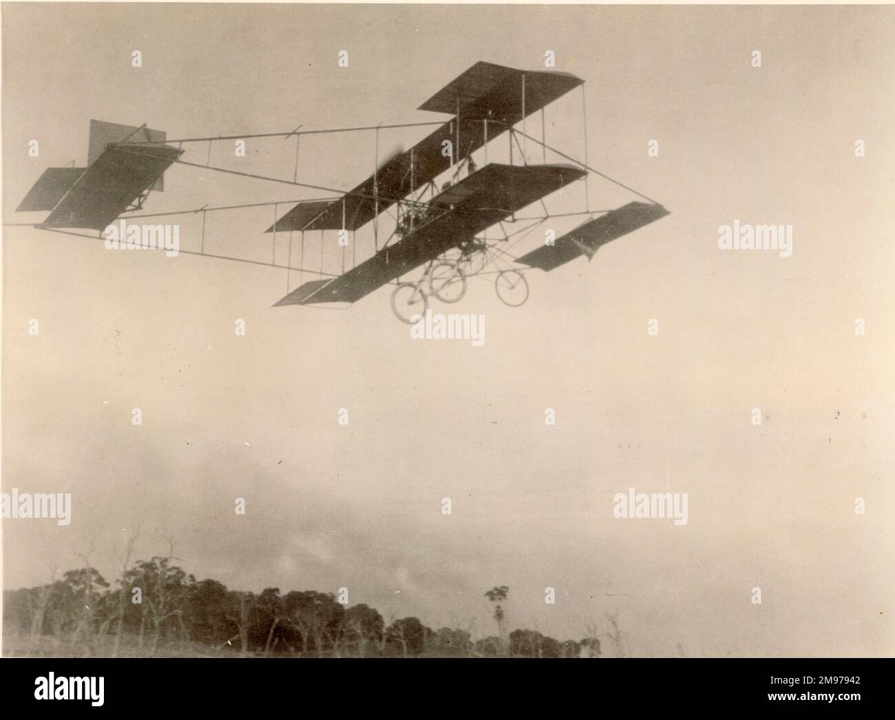 The first Australian-built aircraft in flight, October 1910. The ...