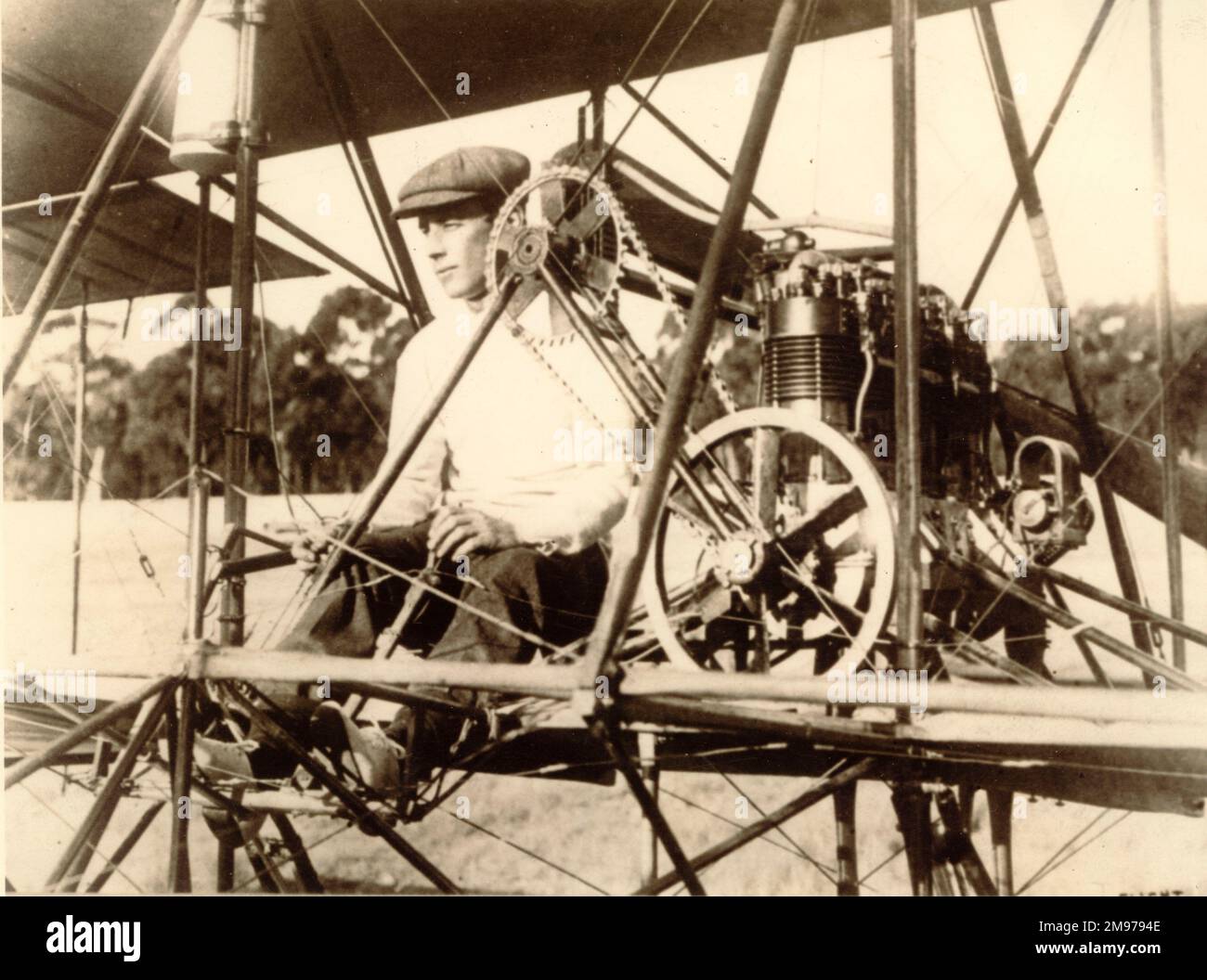John R. Duigan at the controls of the first Australian-built aircraft ...