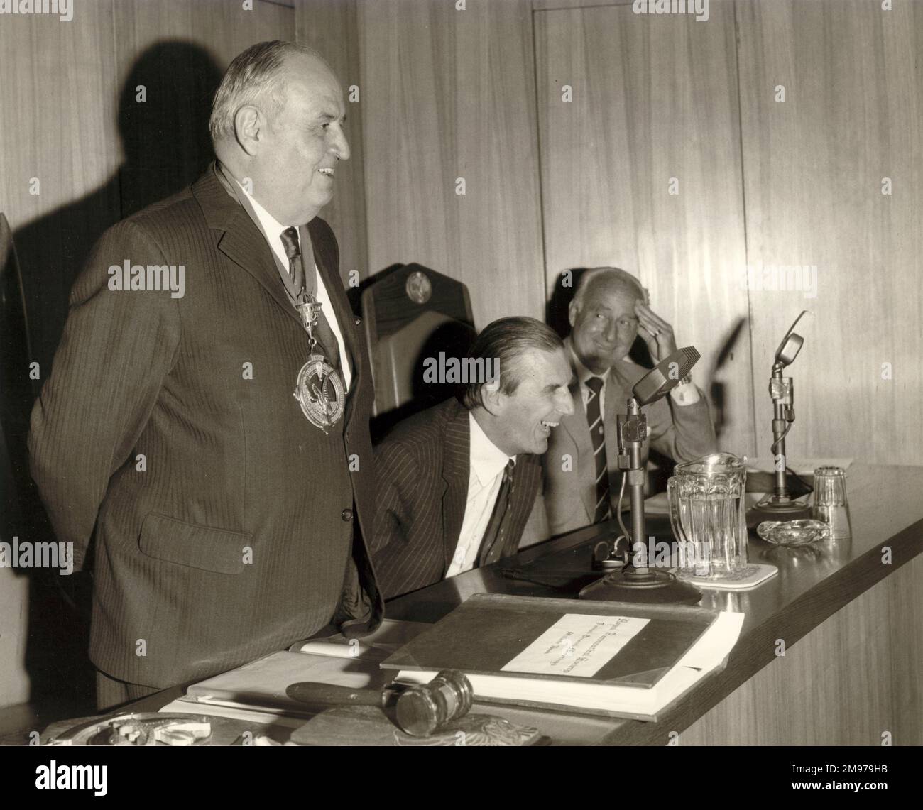 From left: Charles Abell, OBE, FSLAET, CEng, FRAeS, RAeS President 1976 ...