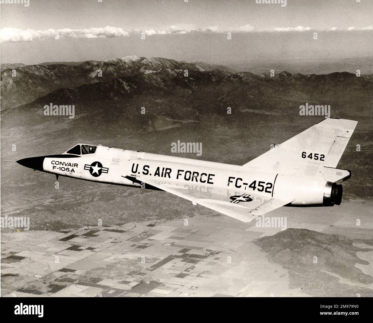 The second Convair F-106A Delta Dart, 56-452, touches down at Edwards ...