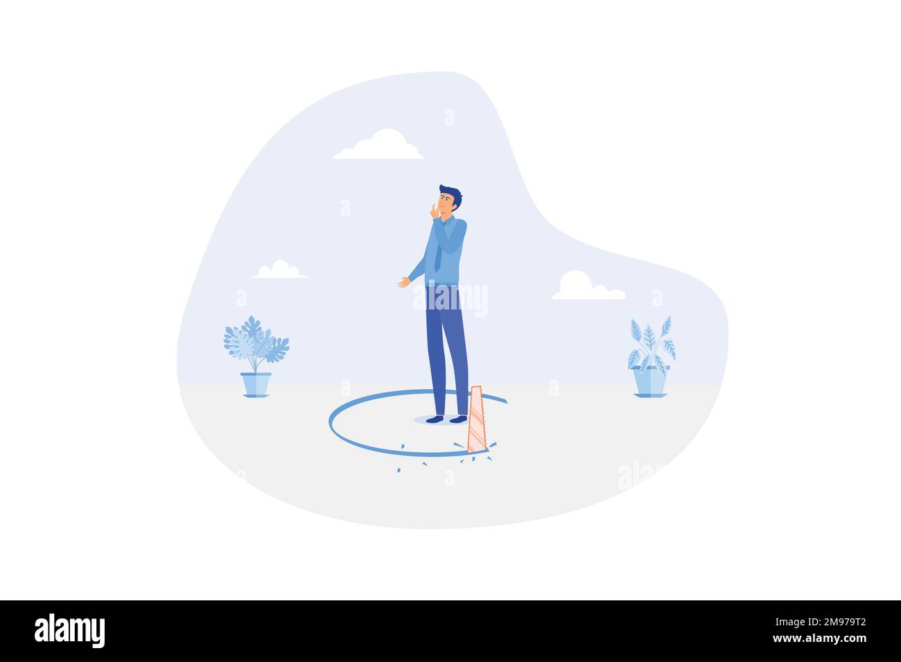 Unexpected business mistake, problem or accident, unknown future or ...