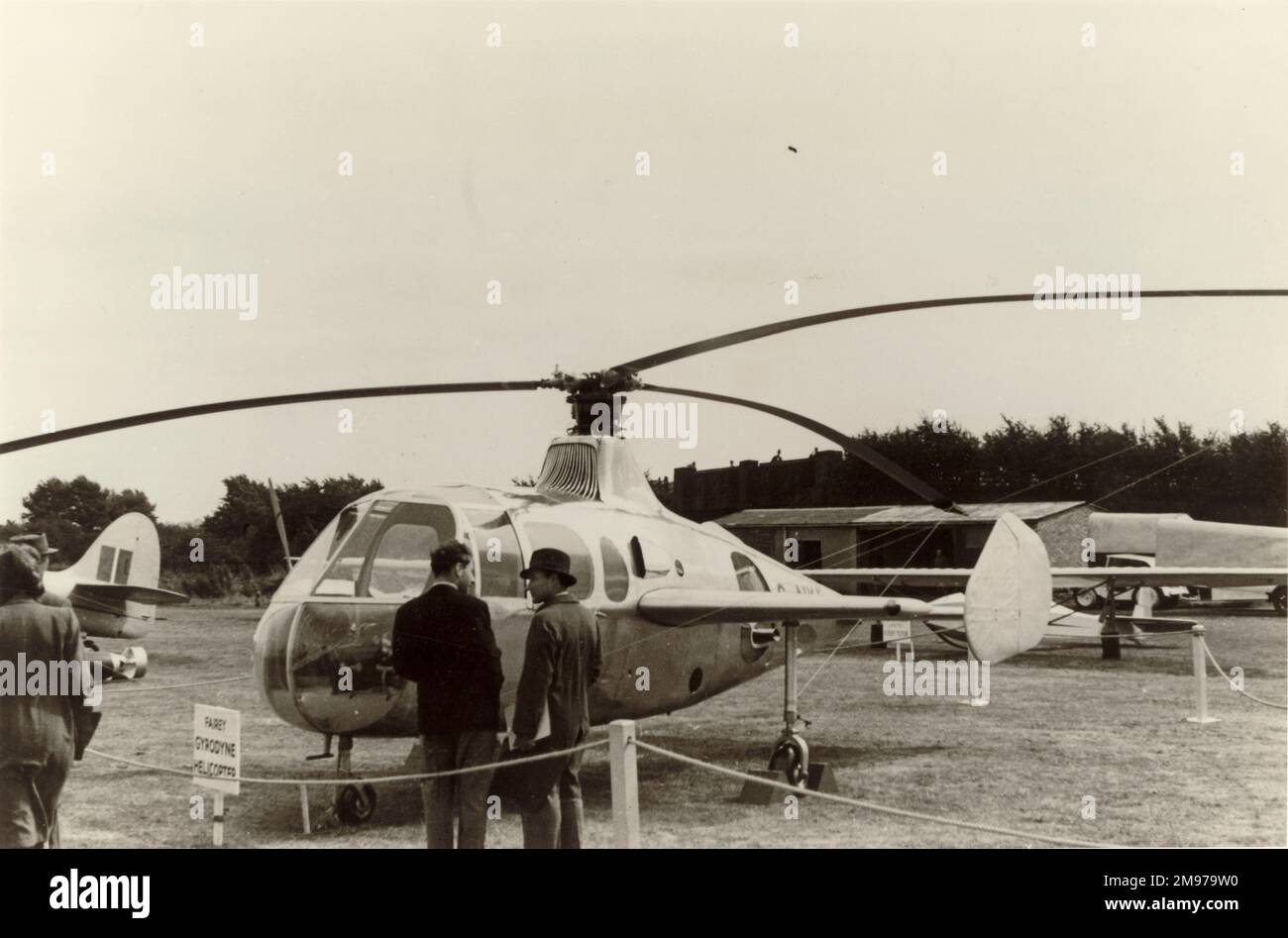 The first Fairey Gyrodyne, G-AIKF, at the SBAC exhibition at Radlett in ...