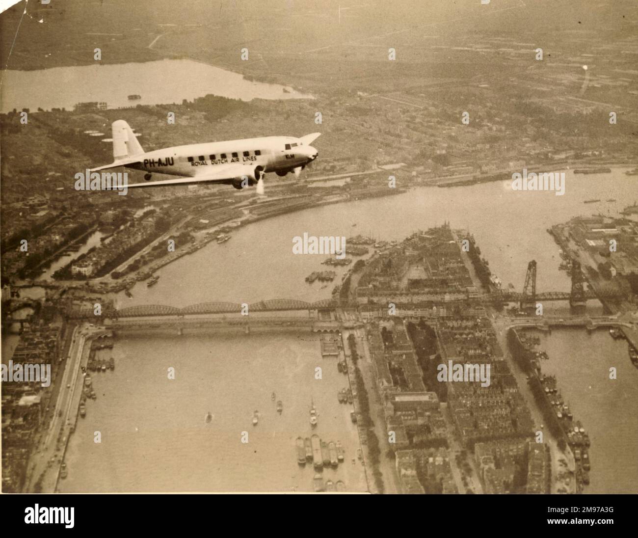 Douglas DC-2, PH-AJU, of Royal Dutch Air Lines, undergoing trials over ...