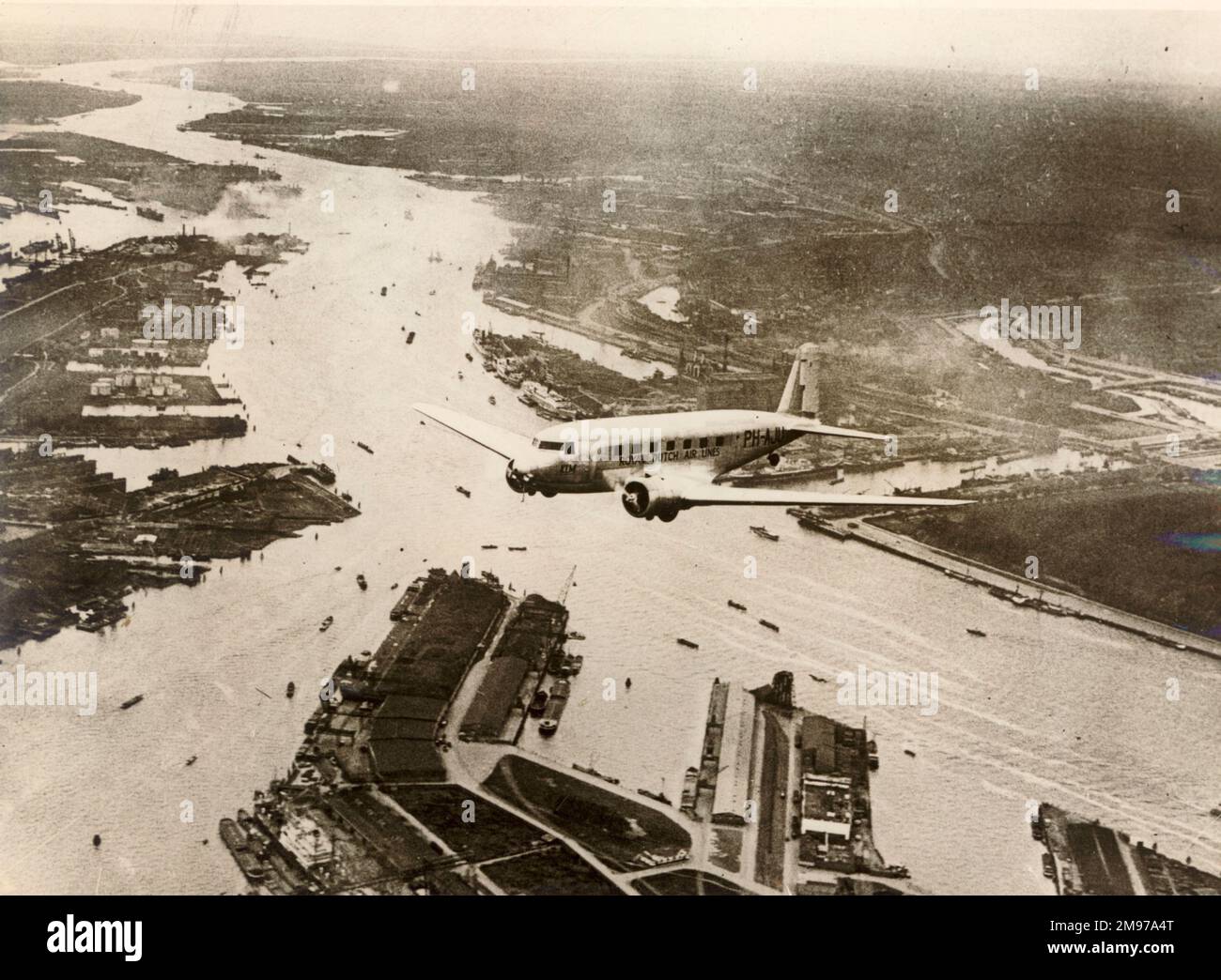 Douglas DC-2, PH-AJU, of Royal Dutch Air Lines, undergoing trials over ...
