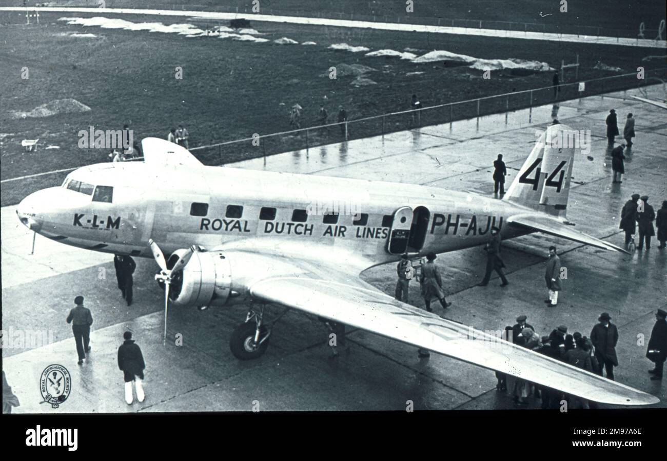 Douglas DC-2, PH-AJU, of Royal Dutch Air Lines, at Mildenhall prior to ...