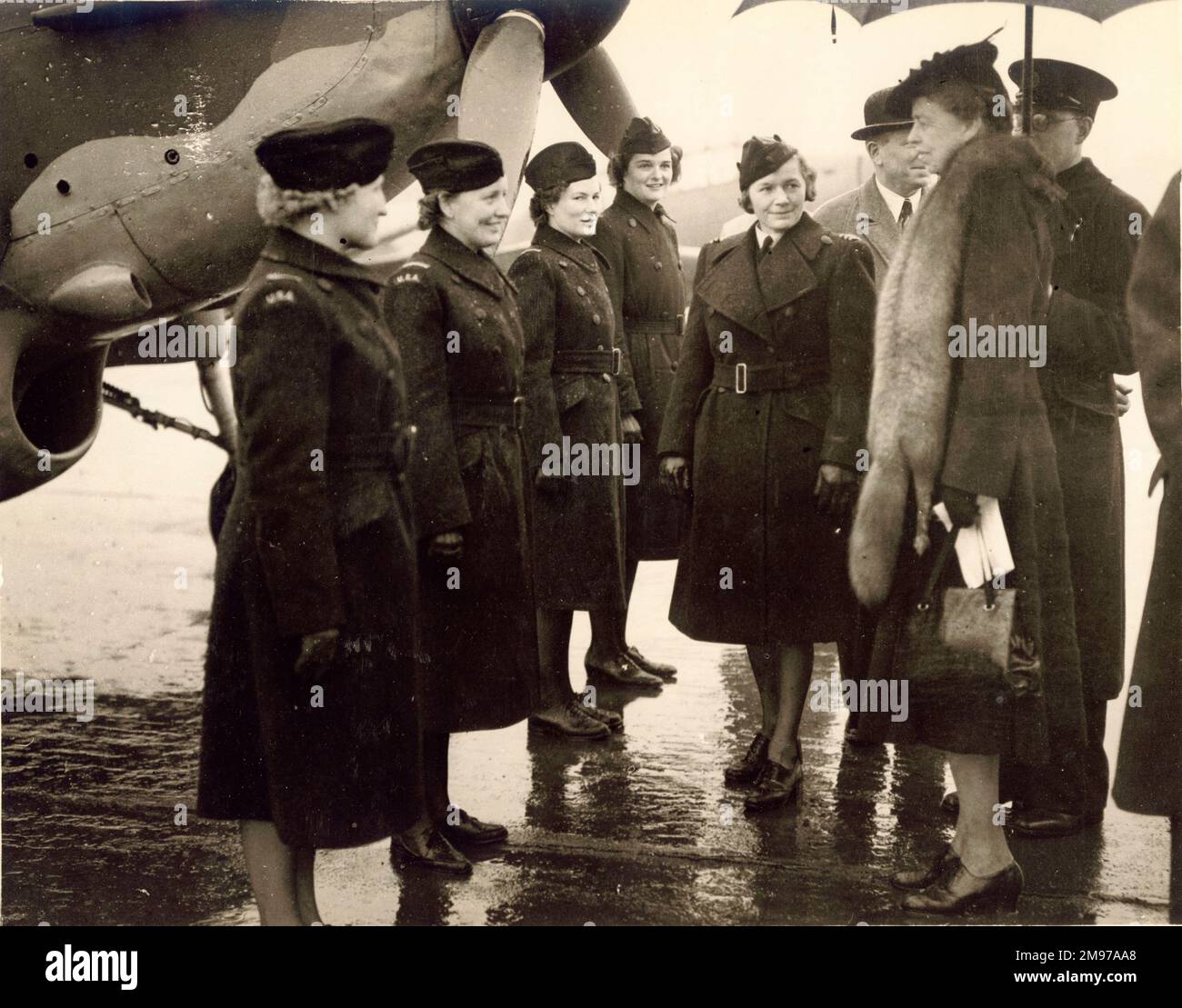 Mrs Roosevelt is escorted by Commandant Pauline Gower as she meets Air ...