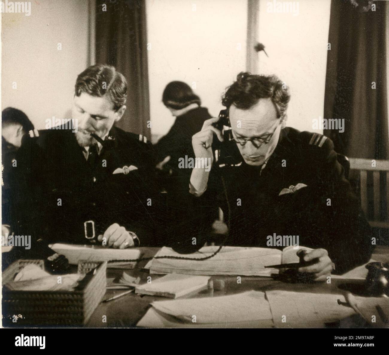 From the film Ferry Pilot, Philip Wills, right, Director of Operations ...