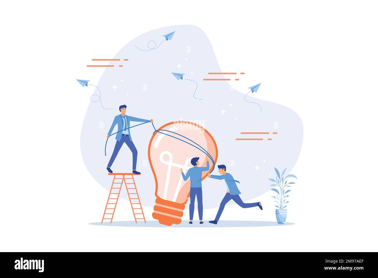 Brainstorming for new idea, teamwork collaboration for business ...