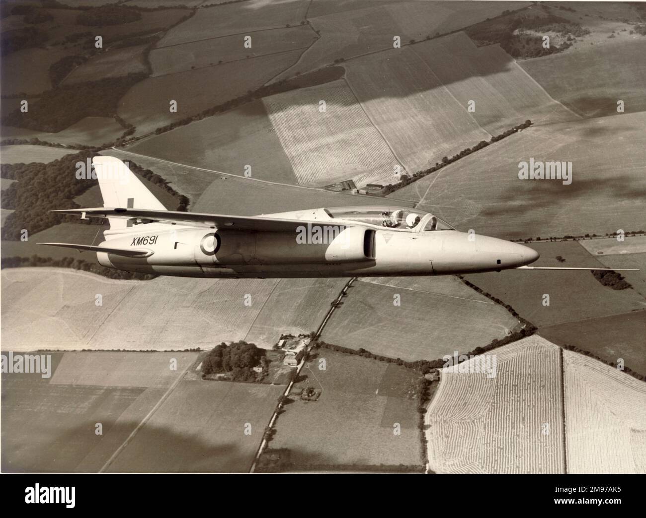 The first Folland Fo144 Gnat T1, XM691, during its maiden flight from ...
