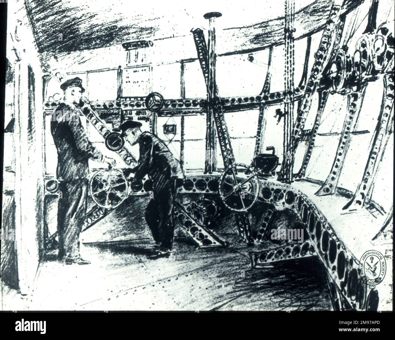 Control cabin aboard the Graf Zeppelin, LZ 127 (sketch Stock Photo - Alamy