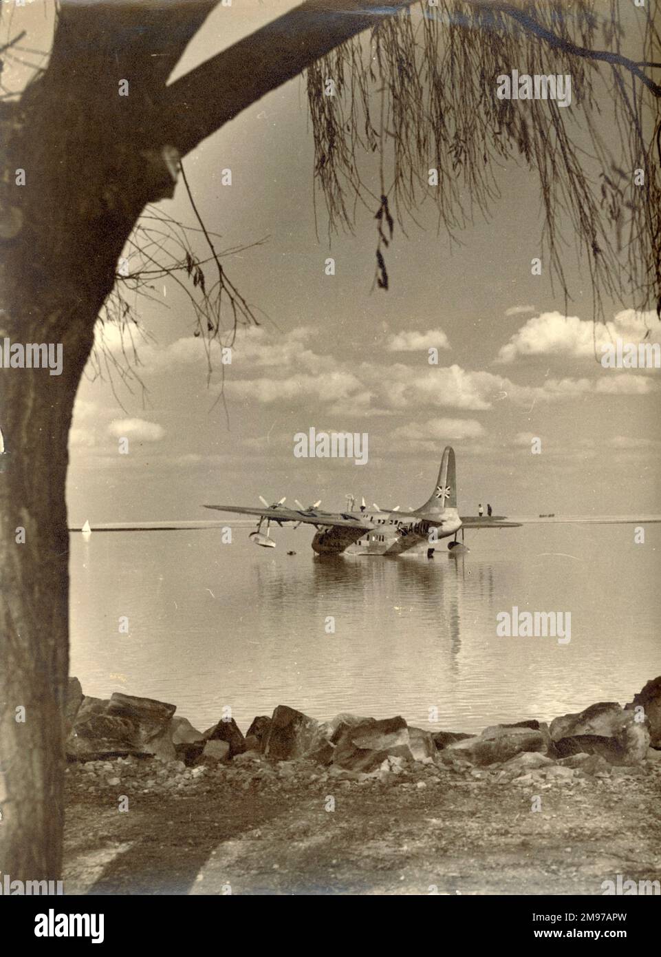 A BOAC Short S45 Solent 3, G-AHIM, on Vaaldam, South Africa Stock Photo ...