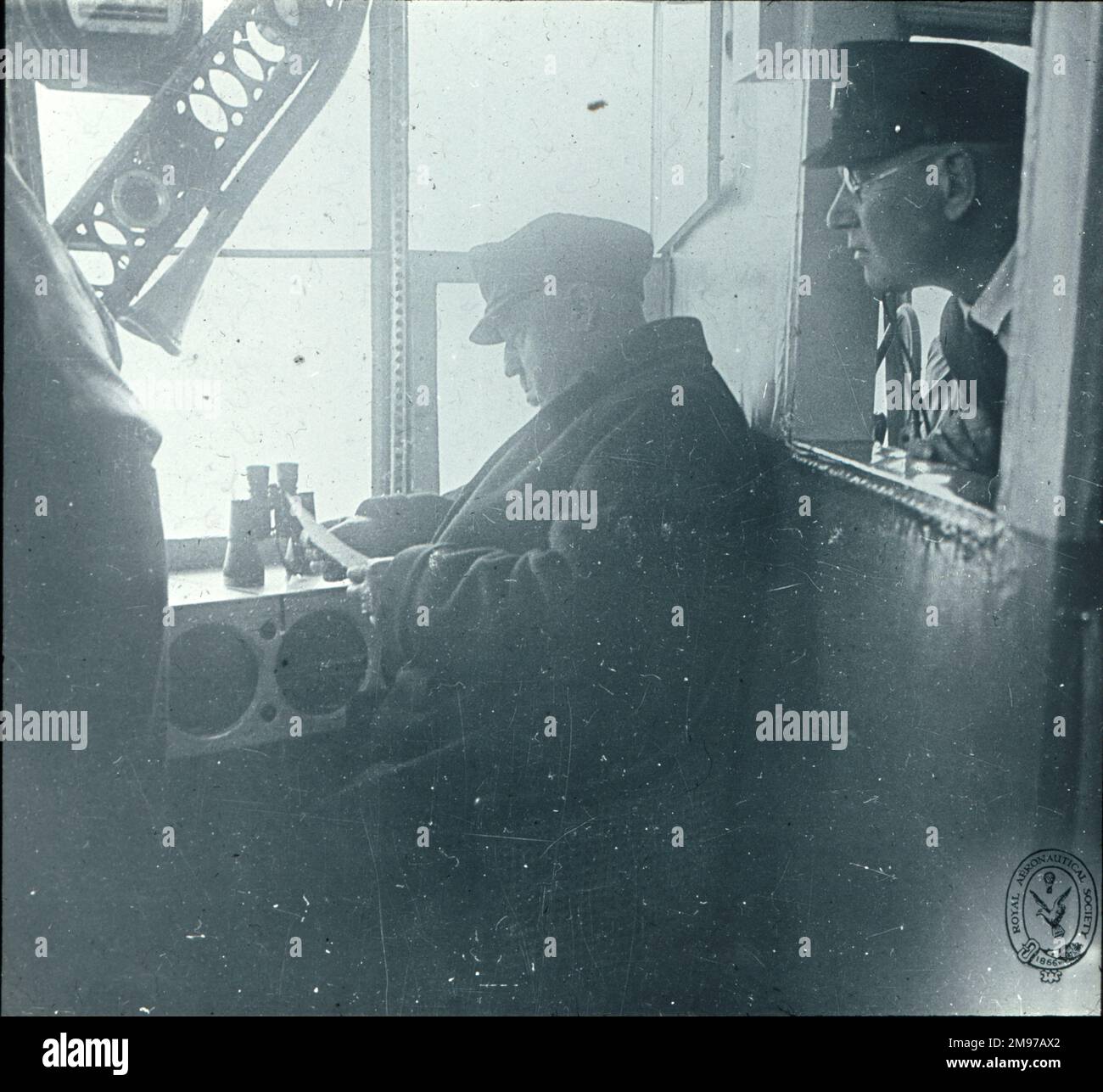 Dr Eckener in the control cabin aboard the Graf Zeppelin, LZ 127 Stock Photo - Alamy