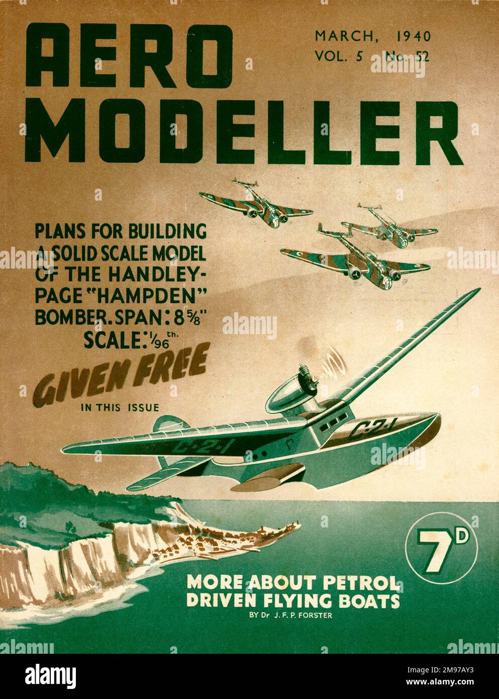 The front cover of The Aero Modeller, March 1940, 5, (52 Stock Photo ...