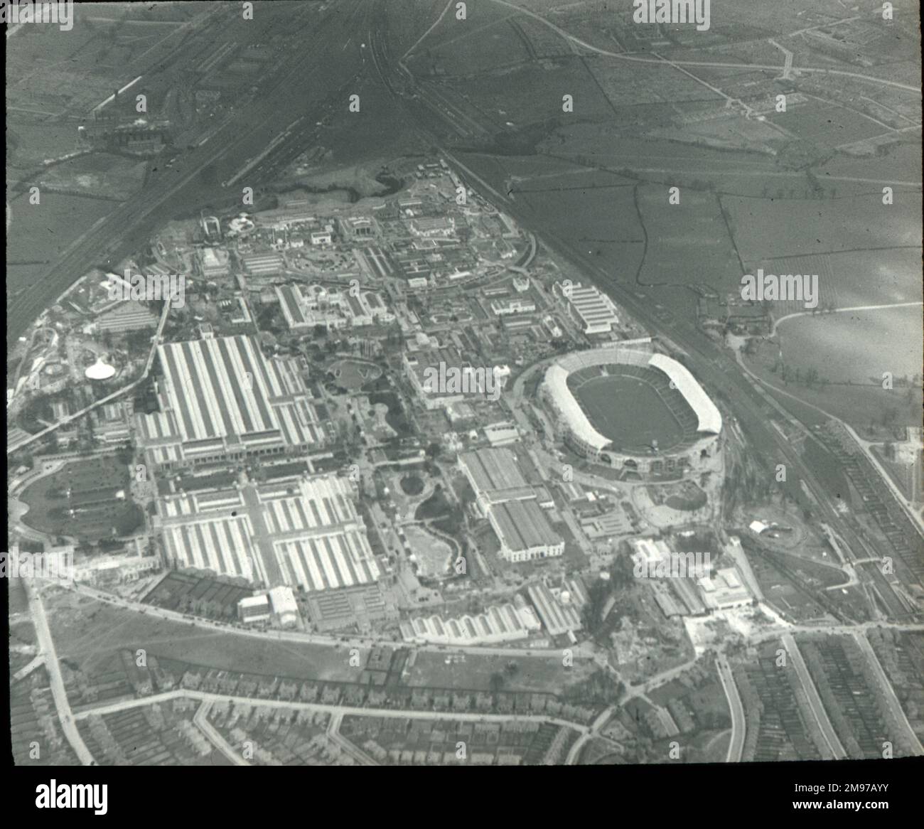 O.E. Simmonds aerial view of British Empire Exhibition, Wembley, London ...