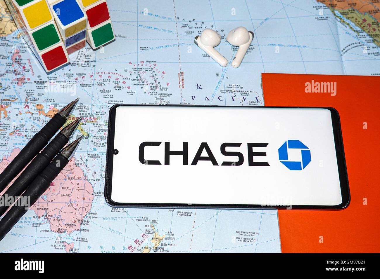 In this photo illustration, a JPMorgan Chase & Co logo is displayed on ...