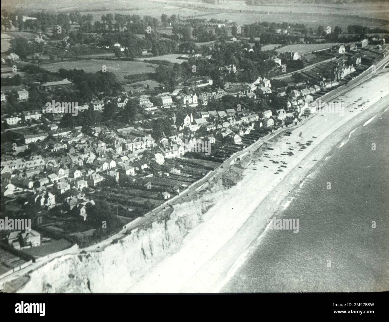 O.E. Simmonds aerial view of Budleigh Salterton, Devon Stock Photo - Alamy