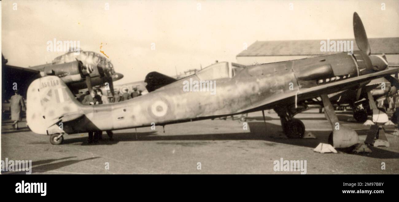 A captured Focke-Wulf Ta152H-1 in UK markings at the RAE Stock Photo ...