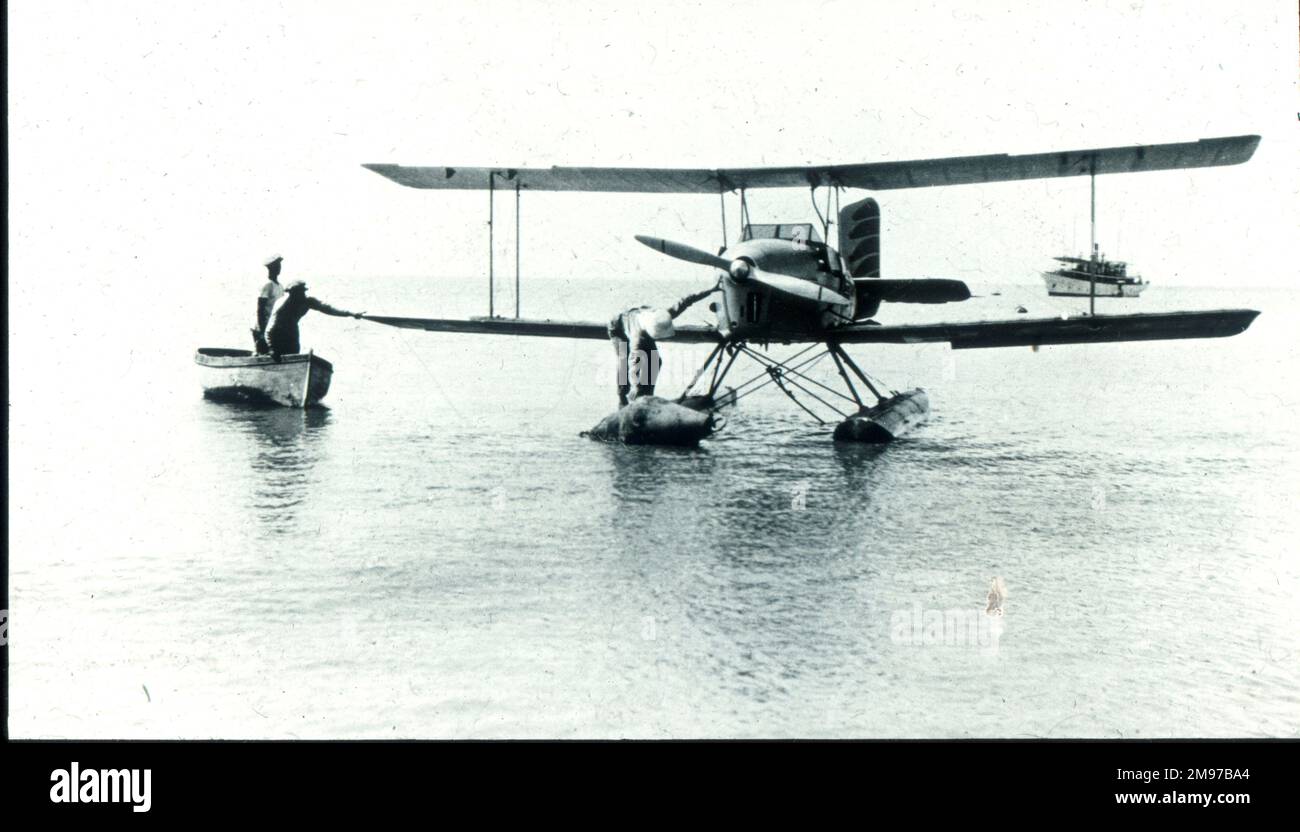 Casting off Bluebird at Bathurst. Miss Delphine Reynolds and her pilot ...