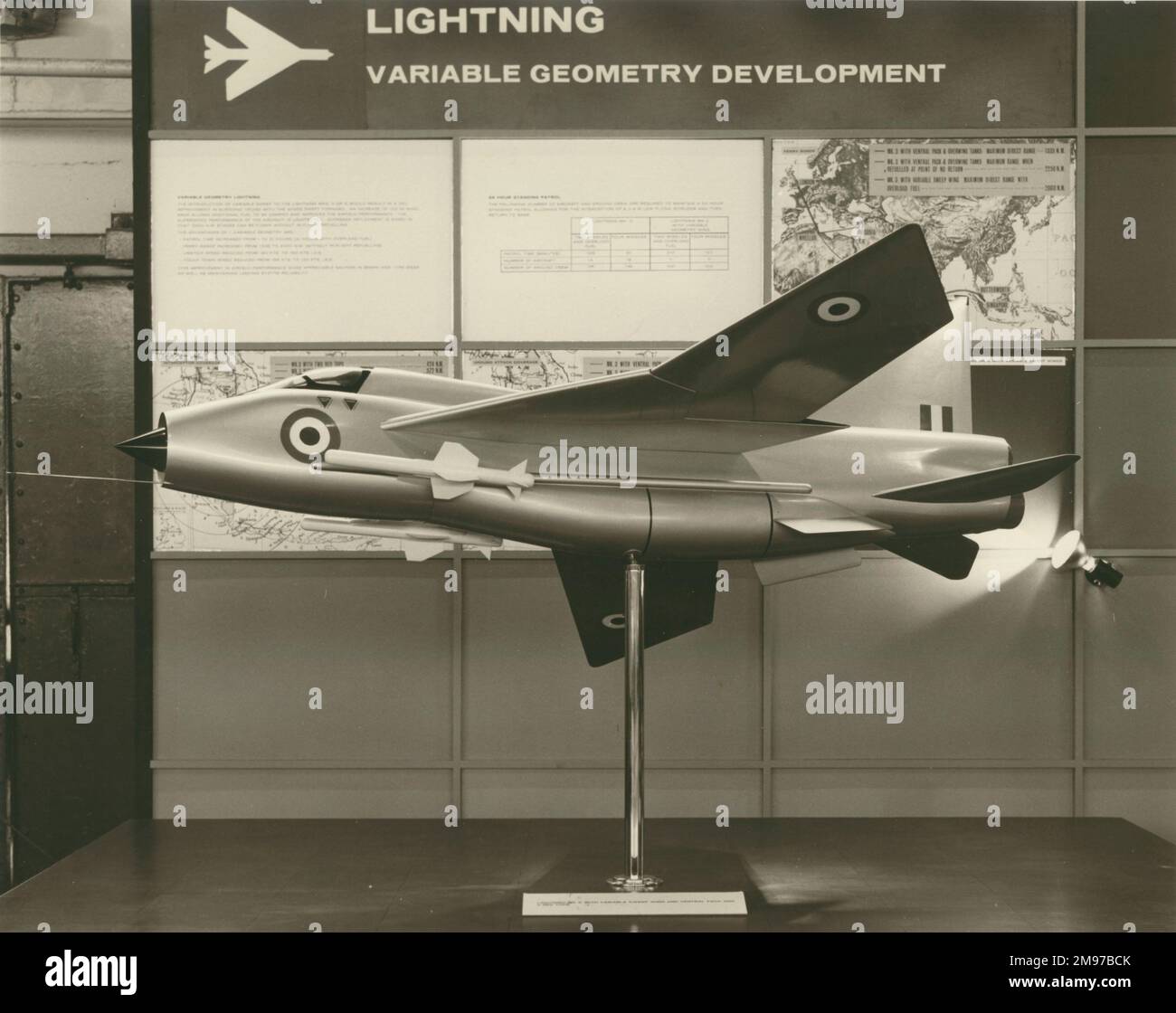 Model of a variable geometry BAC Lightning Mk3 in RAF marking in 1964 ...